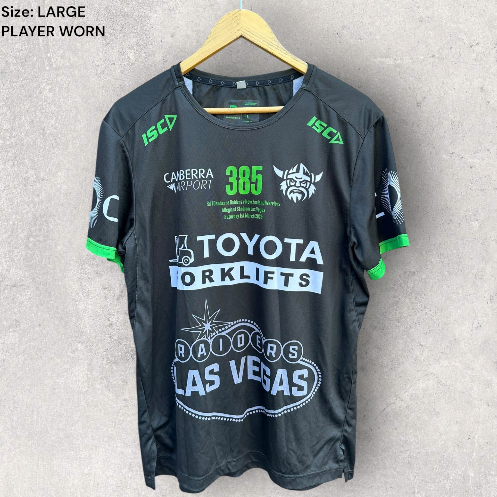 TREY MOONEY CANBERRA RAIDERS 2025 LAS VEGAS RUN OUT SHIRT ...